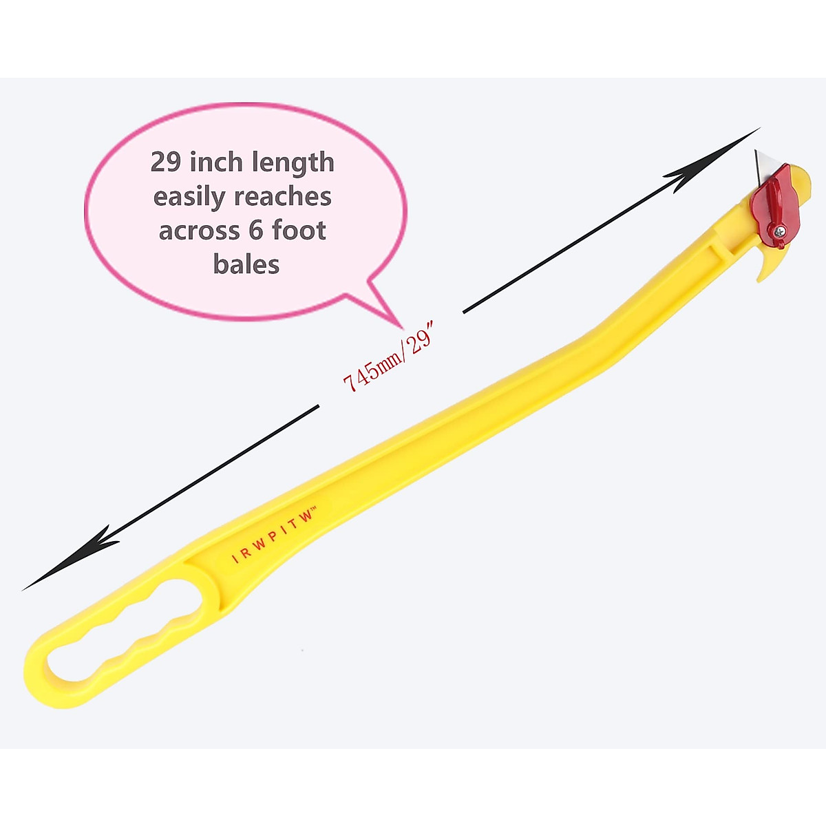 IRWPITW Hayknife, 29" Hay Knife Tool, Net Wrap Cutter, Open the Round Hay Bale, Big Straw Bail, Cutting Twine String, Cut Feed Bag Mesh, Livestock Farmer Knife for Horse Cow Goat Sheep Cattle Farm