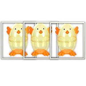 Clear Chick Shaped Easter Eggs 3 Fillable Treat Containers