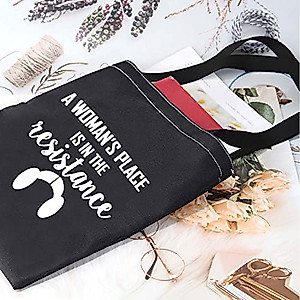 Feminist Tote Bag For Women A Woman's Place Is In The Resistance Feminist Theme Gift（place in resistance TGbl）