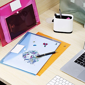 Mr. Pen- Plastic Envelopes, 10 Pack, A4, Letter Size, Plastic Envelopes with Snap Closure, Poly Envelope, Plastic Folders with Closure, Clear Plastic Folders, Plastic Pocket Folders, Document Envelope