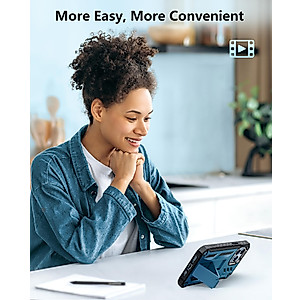 FNTCASE for iPhone 12 Pro Max Case: with Belt-Clip Holster & Built-in Screen Protector & Kickstand, Full-Body Dual Layer Rugged Military Grade Shockproof Protective Cell Phone Cover 6.7 inch-Blue