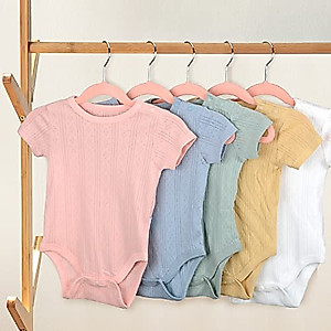 Tinfol Pink Kids Velvet Hangers 30 Pack, Non Slip Baby Hangers with 6 Velvet Hanger Clips, Space Saving Ultra Thin Clothes Hangers for Children's Clothes, Newborn Clothes, Toddler Clothes