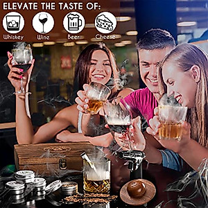 The Whiskey Underground Whiskey Smoker Kit - Cocktail Smoking Kit With Smoking Top, Butane Torch, Tongs, Whiskey Stones - Apple, Cherry, Oak, Walnut Wood Chips - Premium Wooden Box - 11.88x9.96x2.75 Great Gift Set For Husband, Father, Groomsmen. Perfect f