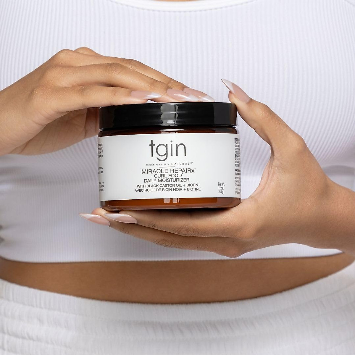 tgin Miracle RepaiRx Curl Food Daily Moisturizer for Curly, Coily and Wavy Hair, Moisturizing Curl Cream for Dry, Damaged Hair, 12 oz