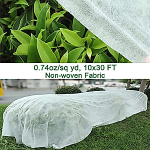 VEAVFIOY Plant Covers Freeze Protection, 10 ft x 30 ft Garden Fabric Plant Cover Floating Row Cover for Winter Frost Protection Sun Protection