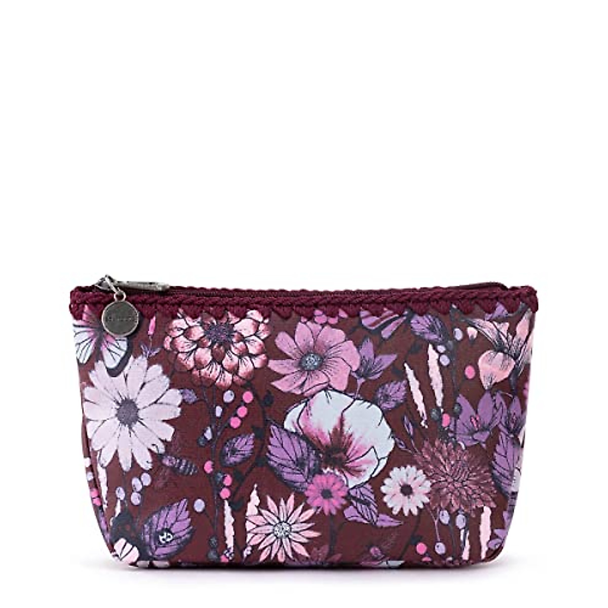 Sakroots Womens Essential Medium Pouch in Coated Canvas, Cabernet Bloom, One Size US