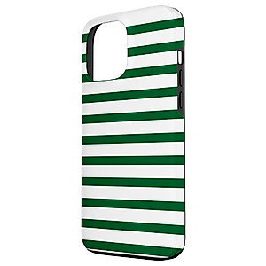 iPhone 13 Pro Max Green White Stripes Pattern Case
