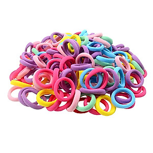 200 Pack Candy Color Girls' Elastics Hair Ties Seamless Ponytail Holder