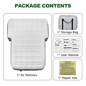 Sokeface SUV Air Mattress Camping Bed with Wireless Air Pump(2024 Newest Upgraded), 10inch Air Mattress for Jeep Wrangler JK JKU JL JLU Unlimited 4 Door Ford Bronco Subaru Forester and Fits Most SUVs