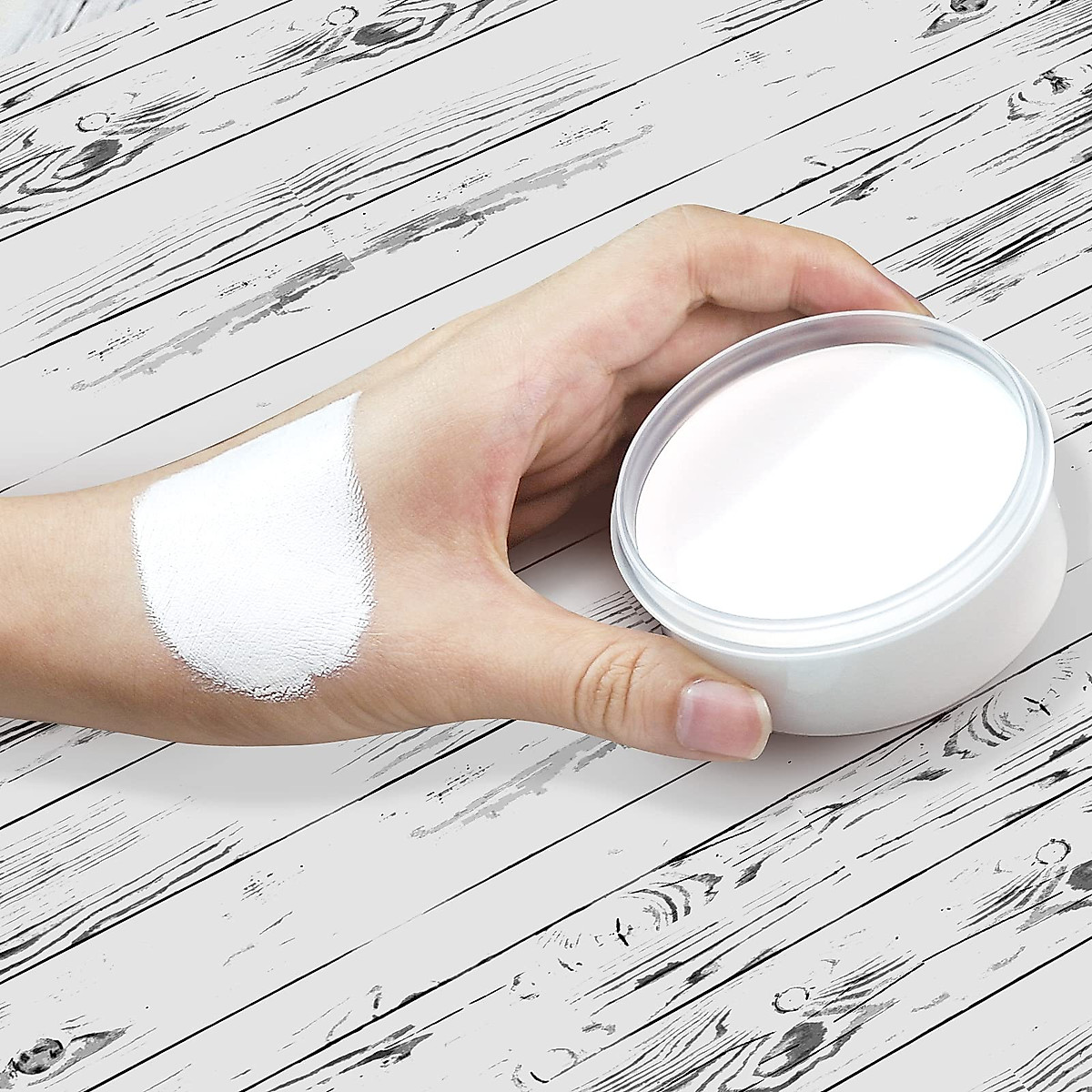 BOBISUKA White Face and Body Paint,Professional Oil Based Creamy Painting Palette For Party Halloween Stage Cosplay Clown Sfx Makeup - Non Toxic For Adults And Kids (Large 70g/2.46oz)