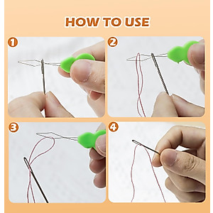 FIVEIZERO 60 PCS Large Eye Sewing Needles, 6 Sizes Hand Sewing Needles, Leather Needle Embroidery Thread Needle, Stainless Hand Quilting Needles with Threaders for Hand Sewing Art Crafts