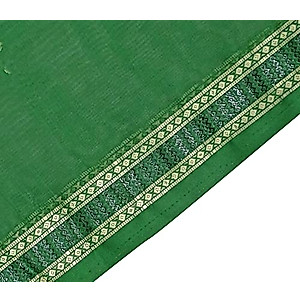 Peegli Indian Vintage Green Cloth Georgette DIY Fabric Traditional Dress Material Woven Textile