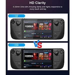 rapell 2-Pack Screen Protector Compatible for Steam Deck Ultra HD Glass Protector 9H Hardness Tempered Glass Screen Protector Compatible for Steam Deck