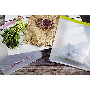 Ecodoor Reusable 2 Gallon Capacity Food Storage & Freezer Bags (4 Bags)