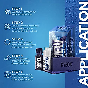 GYEON Quartz Q² View - Ceramic Coating for Glass - Increased Visibility - Extremely Hydrophobic - Ultra Hard 9H sio2 Ceramic Car Coating - Self Cleaning Repels Water and Contaminants - Ceramic Shine