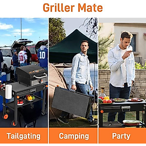 Outdoor Grill Table - Grill Cart Solid and Sturdy, Blackstone Griddle Stand for 17"/22" Griddle, Ninja Grill Stand Large Space, Pizza Oven Stand with Paper Towel Holder, for Tailgating, Camping, RV