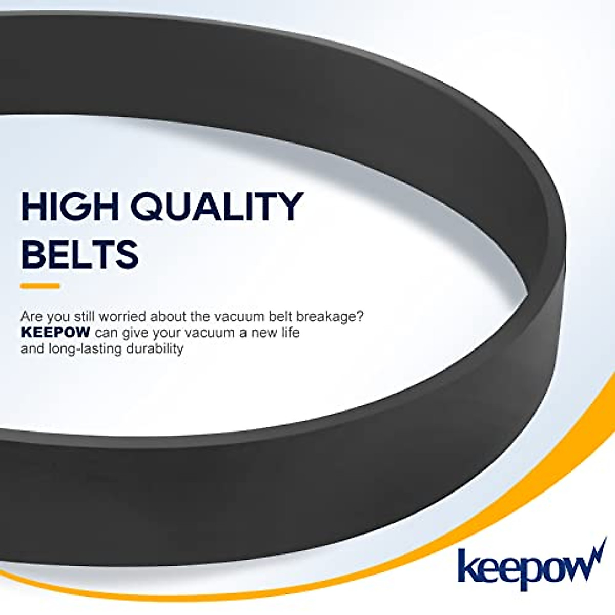 KEEPOW Replacement Belts Compatible with Bissell TurboClean/PowerForce PowerBrush Pet Carpet Cleaner 2987, 1986, 2910, 2190W, 2806, 28062, 28068, 29878, 29879, 2 Pack, Parts# 1606428