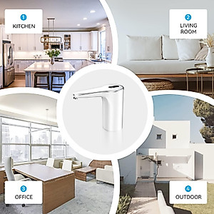 VINMEN 5 Gallon Water Bottle Pump Water Bottle Dispenser, Water Pump for 5 Gallon Jug,USB Charging Automatic Drinking Water Pump,Water Bottle Switch for Universal Bottles - Grey Silver