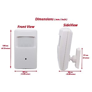 Evertech 1080p Hidden Nanny Covert PIR Security Camera with Night Vision, Day Night Motion Detector Style AHD TVI CVI Analog Camera Only Indoor Using