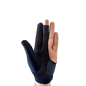 Guantes Pool Professional Breathable Billiard Glove, Quick Dry, Snooker Cue Sport for Left Hand (Black)