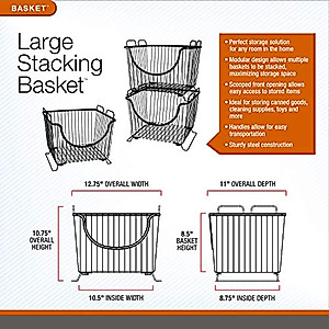 Spectrum Diversified Ashley Stackable Basket, Large, Bronze