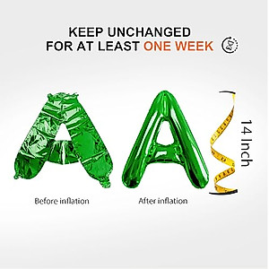 TangTuan 53pcs Green Letter Balloons, Custom A-Z Set for Personalizing Names & Phrases on Party Supplies Banners - Inflate with Balloon Pump, for boy Birthdays/Baby Shower