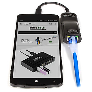 Plugable USB 2.0 OTG Micro-B to 100Mbps Fast Ethernet Adapter Compatible with Windows Tablets, Raspberry Pi Zero, and Some Android Devices (ASIX AX88772A chipset).