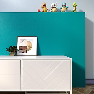 Decotalk Teal Wallpaper Stick and Peel 17.7x120 Green Wallpaper for Bedroom Teal Wallpaper for Walls Removable Contact Paper for Cabinets Solid Green Wall Paper Self Adhesive Contact Paper Teal Vinyl