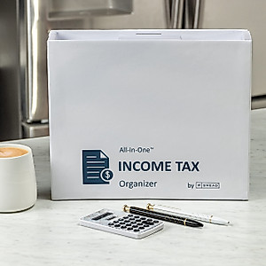 Smead All-in-One Income Tax Organizer, 12 Pockets, Flap and Cord Closure, Letter Size, Navy/White (70660)