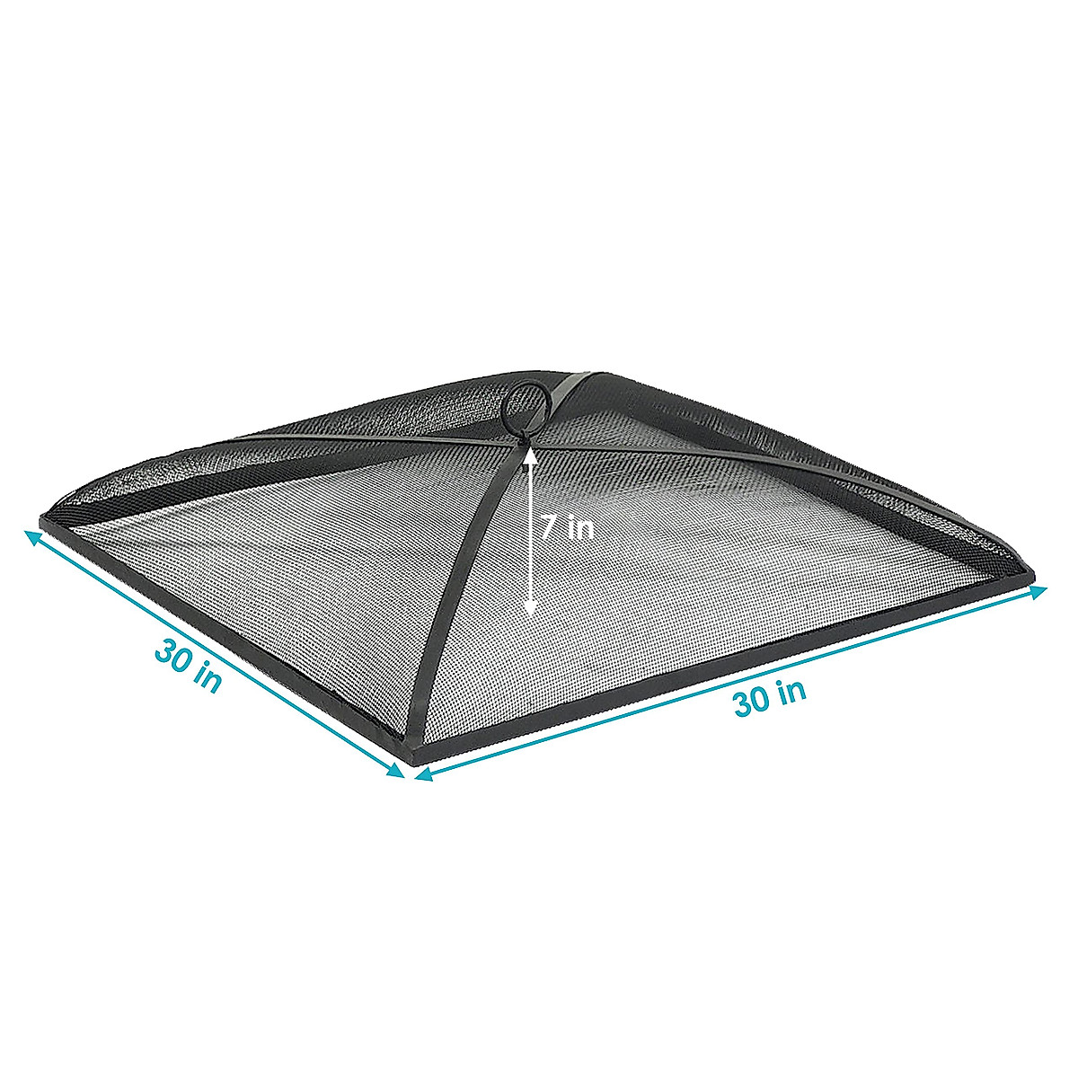 Sunnydaze Heavy-Duty Black Steel Mesh Fire Pit Spark Screen Cover - 30-Inch Square