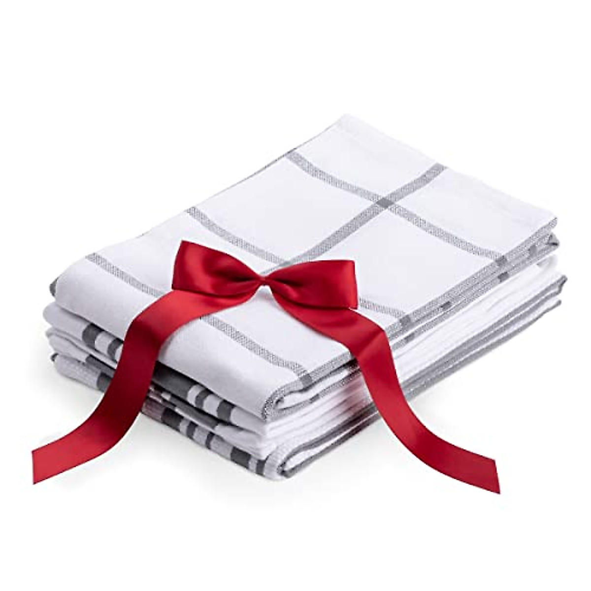 GreenPan 3-Piece Kitchen Towel Set, 20" x 30" Retro-Inspired, Ultra Soft Organic Cotton, Reusable & Durable, Machine Washable, Gray