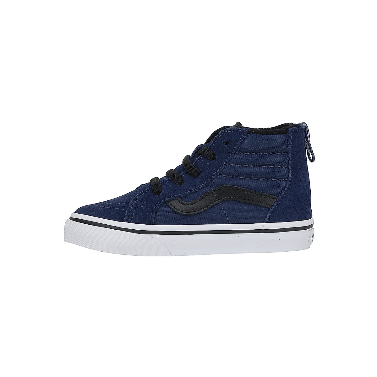 Vans Men's SK8 Hi Zip Skateboarding Shoes (4 Toddler M, Blue Depth/Black)
