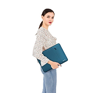 MOSISO Tablet Sleeve Case Compatible with iPad 10th 10.9 inch 2022 / iPad Air 5th 10.9 / iPad Pro 11 M2 / iPad 9/8/7 10.2 / iPad Air 4 10.9/Air 3 10.5 / iPad 9.7, Polyester Vertical Bag, Deep Teal