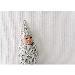 Copper Pearl Large Premium Knit Baby Swaddle Receiving Blanket Evergreen