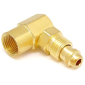 AW-407, CGA 032 Nut/NIP - 032 Body 90 Deg Elbow Argon Inert Gas Adaptor Compatible with Everlast TIG MIG Welder