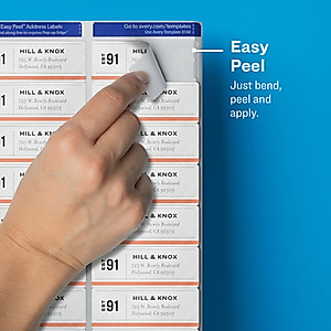 Avery Clear Easy Peel Address Labels for Laser Printers 1" x 2-5/8", Pack of 300 (15660)