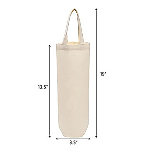 Lawei 12 Pack Canvas Wine Bags, Single Wine Carrying Bag with Handle, Reusable Bulk Wine Gift Bags, Washable Wine Carrier Tote Storage Pouches for Christmas, Party, Wedding, Birthday
