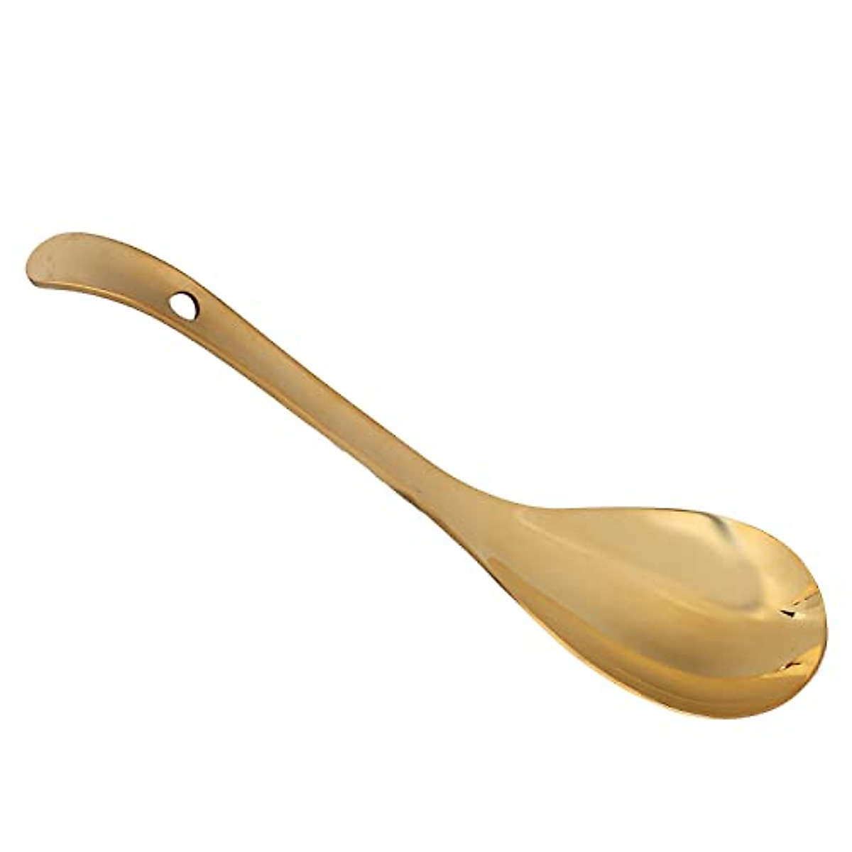 Serving Spoon, Brass Material Glossy Comfortable Grip Thickened Mirror Polished Finish Soup Ladle for Restaurant(Small)