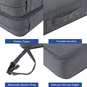 RACLVAY Outdoor Deep Seat Cushions Set, Waterproof & Fade Resistant Patio Furniture Cushions, Deep Seat Bottom and Memory Foam Back Cushion, Outdoor Chair Cushions for Chair and Couch 24x24x4 inch