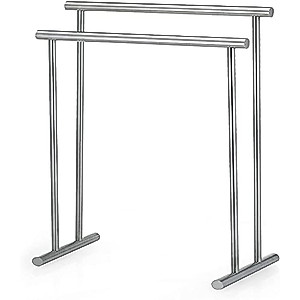 kela Free Standing Towel Rack Stand - Two Tier Organizer for Bath and Hand Towels - Sturdy by Weight - Elegant by Design - Chrome