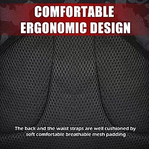SARHLIO Fishing Tackle Backpack, Water-resistant Molle Fishing Backpack with Rod Holders, Camouflage Fishing Bag, Fishing Gear Storage for Camping, Fishing Trips