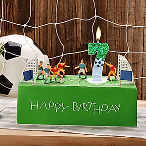 CasaPopz Birthday Number Candles White Soccer Number 8 Birthday Candles for Cake, Fun Glitter Birthday Candles Cake Cupcake Topper for Kids Adults Party Anniversary Supplies