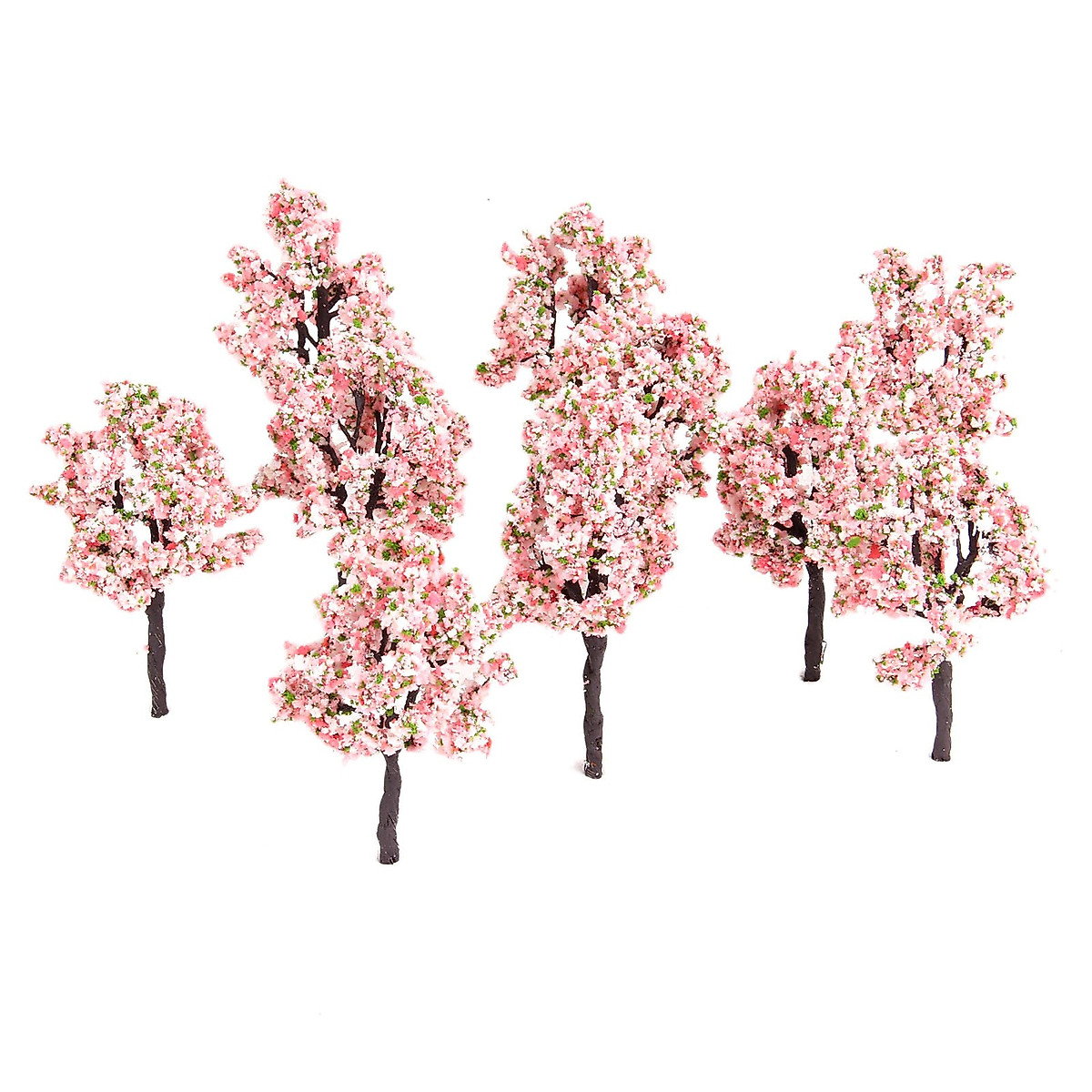 Yetaha 10PCS Pink Flower Model Tree Railway Train Diorama Garden Scenery Layout Architecture Trees for DIY Landscape, 11CM/4.33"