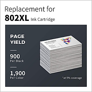 LemeroUexpect 802XL Remanufactured Ink Cartridge Replacement for Epson 802 XL-BCS T802XL for Workforce Pro WF-4740 WF-4734 EC-4020 EC-4040 WF-4720 WF-4730 Printer Black Cyan Magenta Yellow, 4P