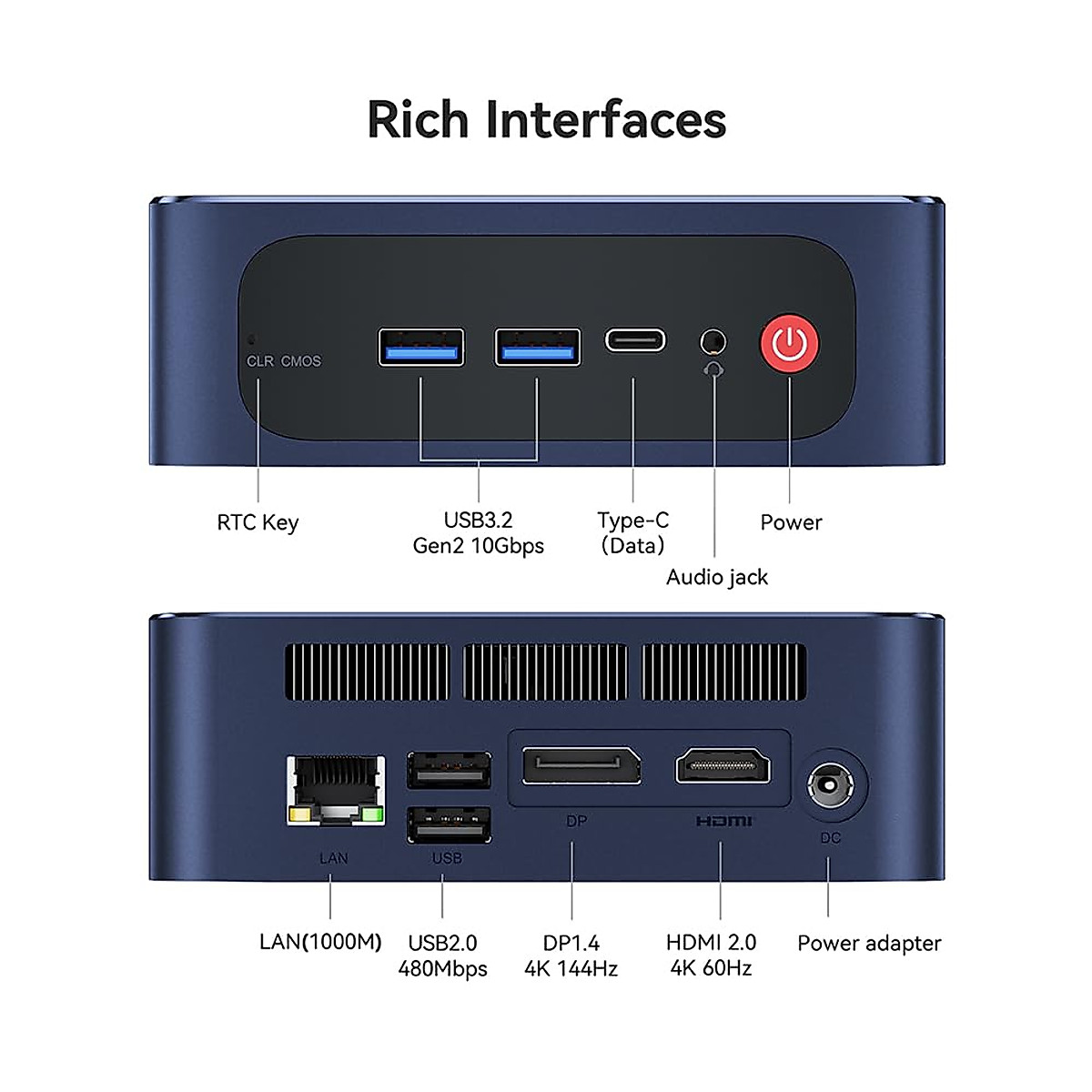 Beelink Mini PC, SEi12 Mini Computers Intel i7-12650H(Up to 4.7GHz) 10C/16T, Micro PC 32GB DDR4 RAM 500GB M.2 NVMe SSD, Desktop Computer Supports 4K@60Hz/Dual HDMI/WiFi6/BT5.2/Gigabit Ethernet/HTPC