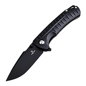 SHIELDON Relicanth EDC Pocket Knife, 3.2" D2 Blade Black G10 Handle Liner Lock Folding Knife with Clip, Qualified as Outdoor Hunting Knife