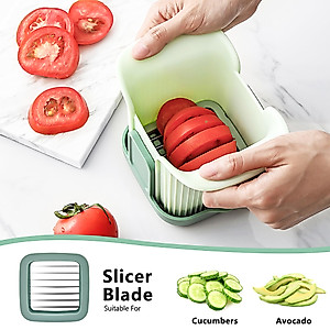 ITELLY Green 2-in-1 French Fry Cutter - Potato Cutter for Fries - Potato French Fry Cutter - French Fries Cutter - Vegetable Cutter - Food Chopper Manual Hand - Veggie Cutter - Vegetable Chopper