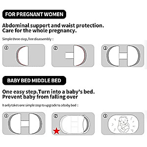 Busarilar Pregnancy Pillows for Sleeping, Maternity Pillow, Pregnancy Body Pillow Support for Back, Legs, Belly, Hips of Pregnant Women, Detachable and Adjustable with Pillow Cover (White, Small)