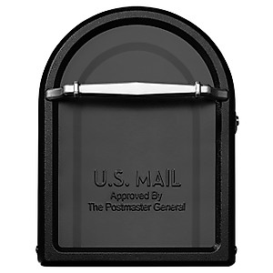 Architectural Mailboxes Chadwick Galvanized Steel Post Mount Mailbox, 8950B-10, Black, Medium Capacity