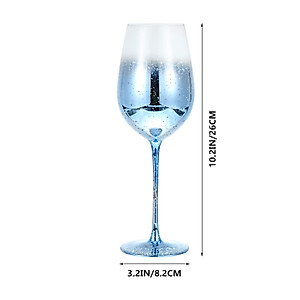 NUOBESTY Glass Wine Goblet Wine Flutes Starry Pattern Water Glasses Banquet Cocktail Cups Red Wine Goblets Drinking Cup for Bar Home Wedding Party Banque